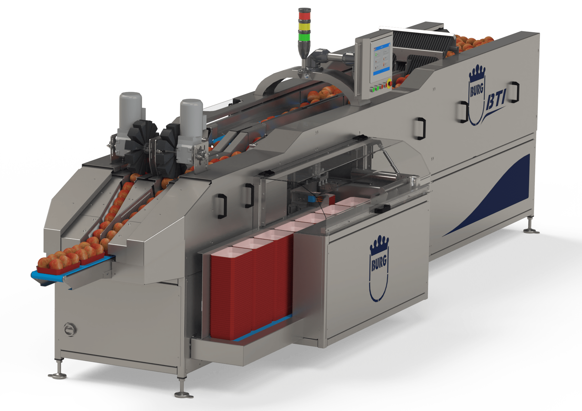 "Unique denesting and tray filling combination on the apple market ...