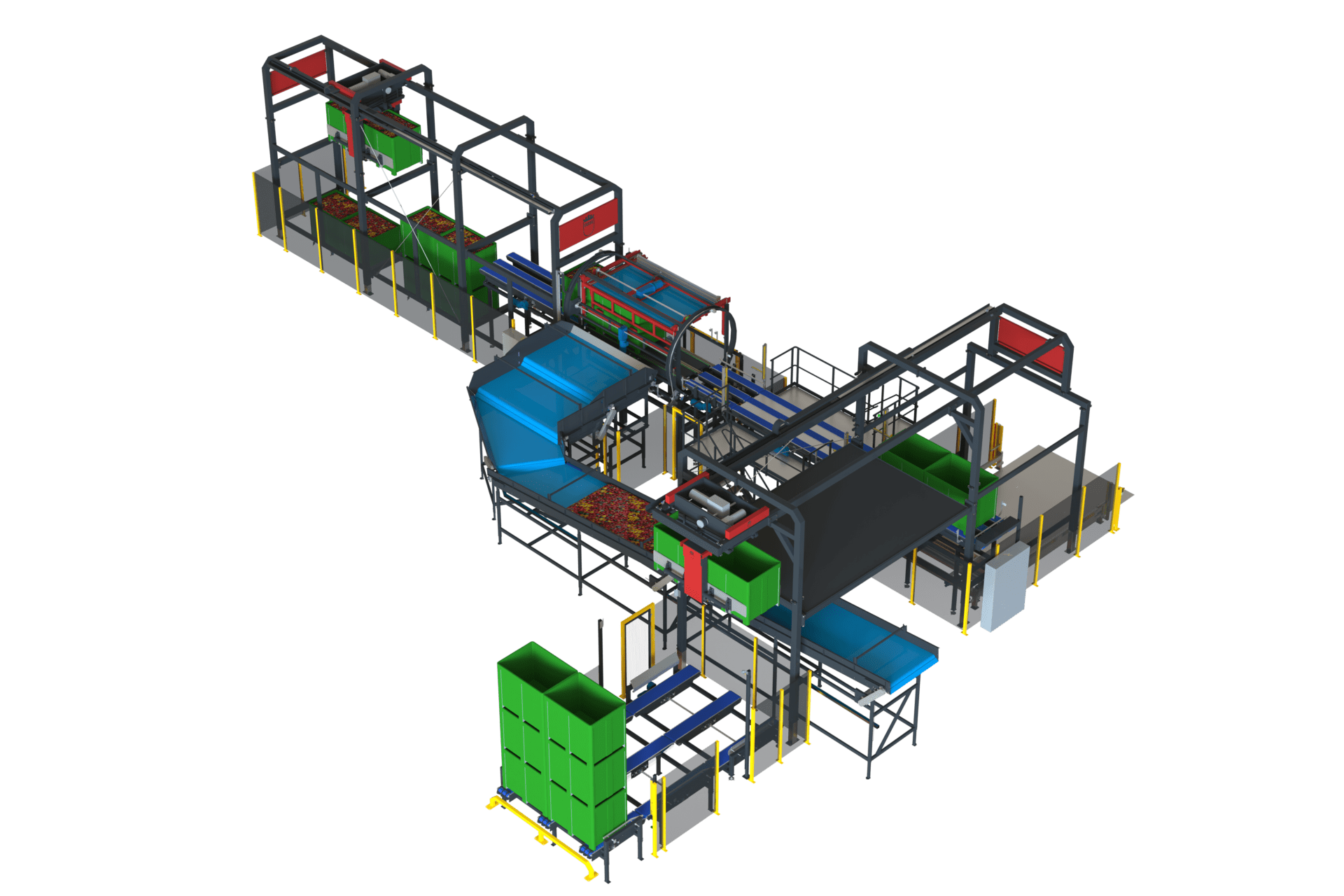 BIN UNLOADING LINE FOR BELL PEPPERS - Burg Machinery